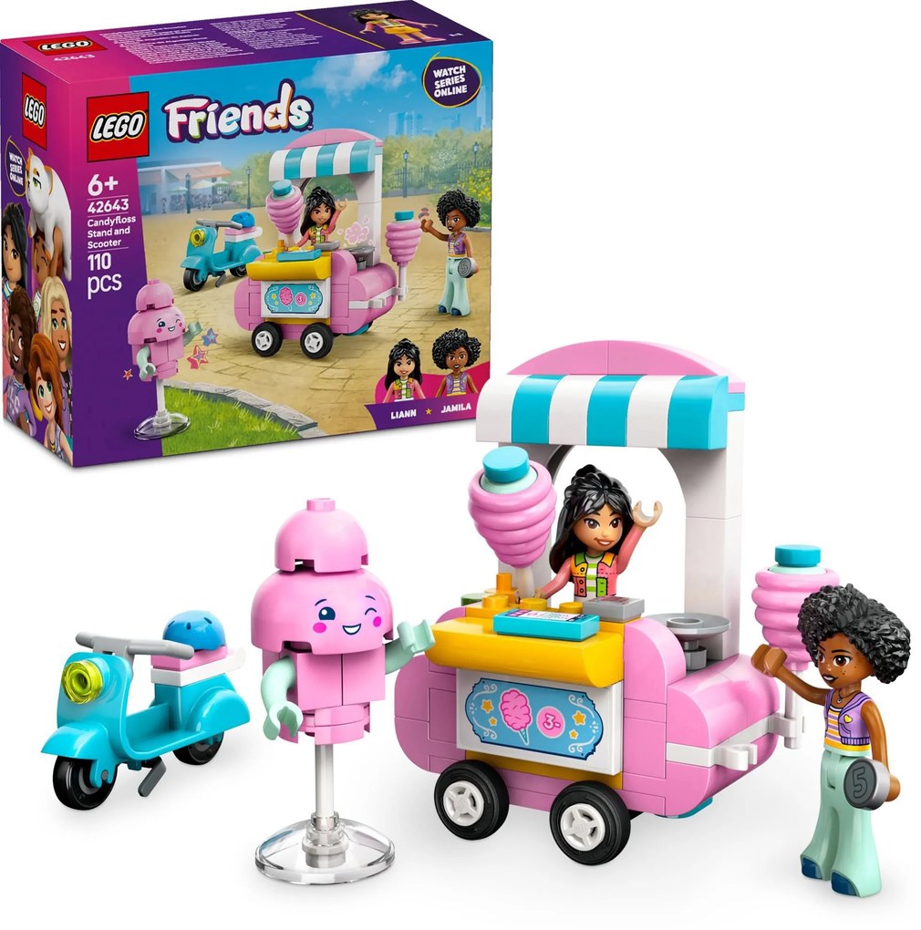 Lego friends 42643 stánek s cukrovou vatou a skútr 5702017783727