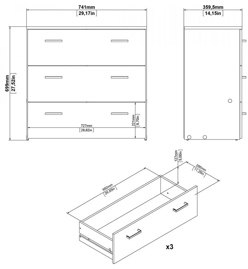 Komoda Sid, dub sonoma