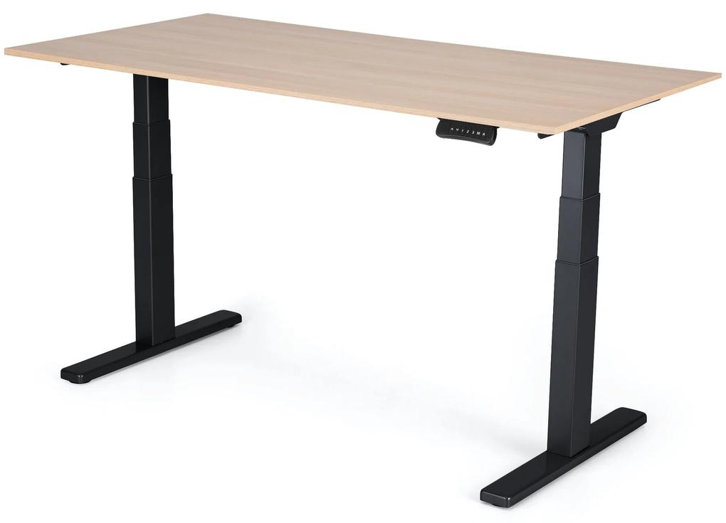 Výškově nastavitelný stůl Liftor 3segmentové nohy premium černé,   deska 1600 x 800 x 18 mm dub sorano
