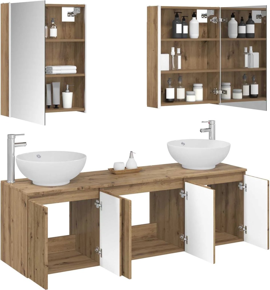 Sada koupelnových skříněk 5 ks Dub artisan Kompozitní dřevo 3406494