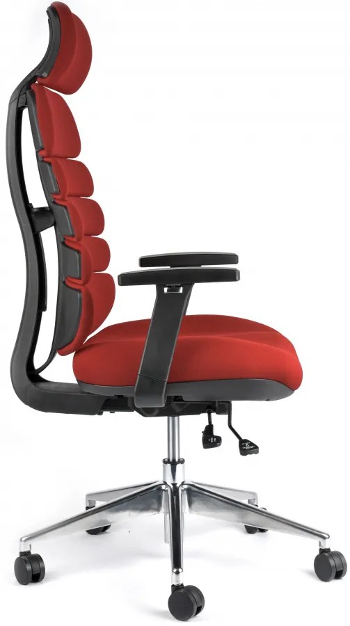 MERCURY STAR Kancelářská ergonomická židle SPINE s podhlavníkem — látka, nosnost 130 kg Šedá