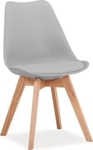 Casarredo - Komfort nábytek Plastová jídelní židle KRIS světle šedá/dub
