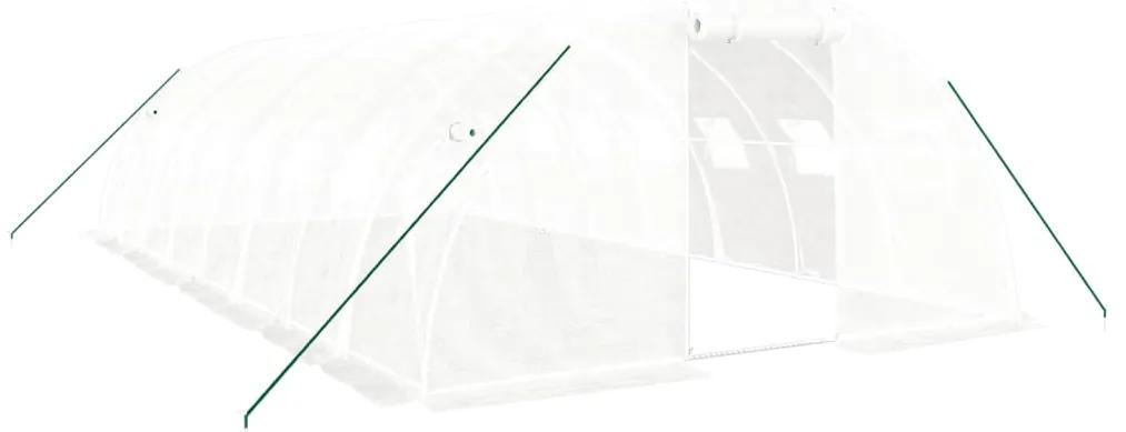 vidaXL Skleník s ocelovým rámem bílý 32 m² 8 x 4 x 2 m