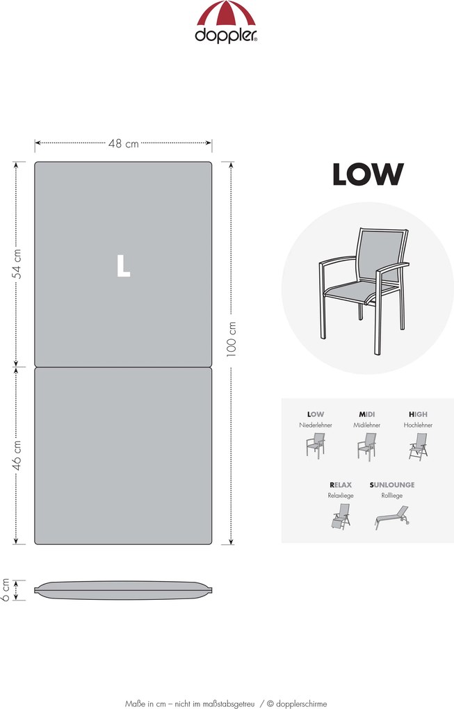 Doppler LIVING 2097 - nízký polstr na křeslo s nízkým opěradlem