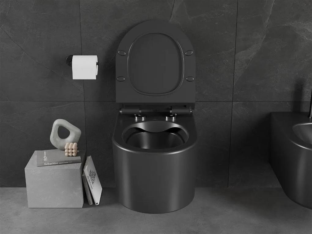 Závěsný WC set MEXEN SOFIA 36 cm s prkénkem SLIM černý