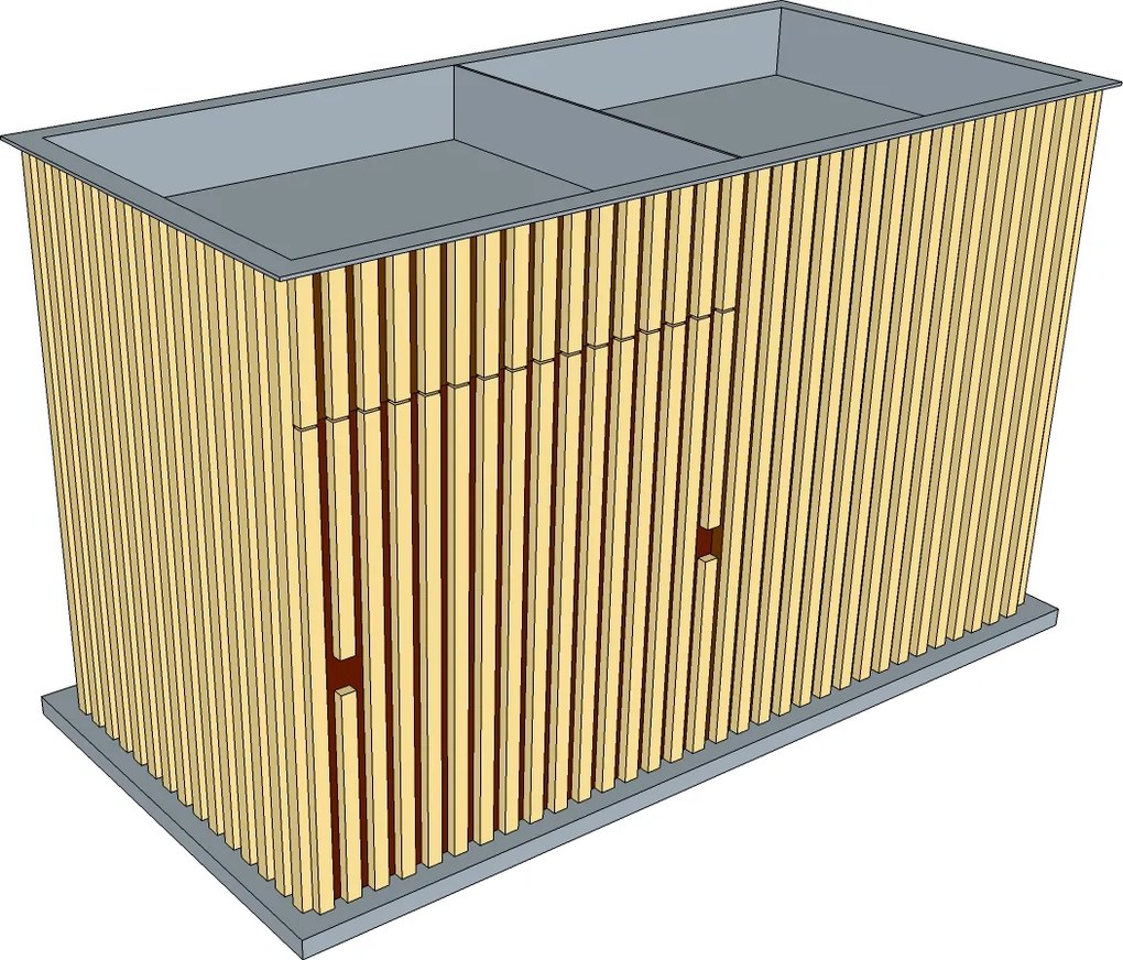 DESIGN FACTORY - Cyklobox de Luxe 3 – 4 kola, barva natur, (1,1 x 2,3 m), CYKL3-4 - nejzahradnidomek.cz