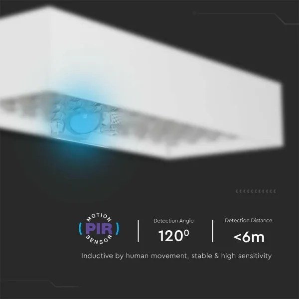 LED Solární nástěnné svítidlo se senzorem LED/6W/3,7V IP65 4000K 3000 mAh bílá