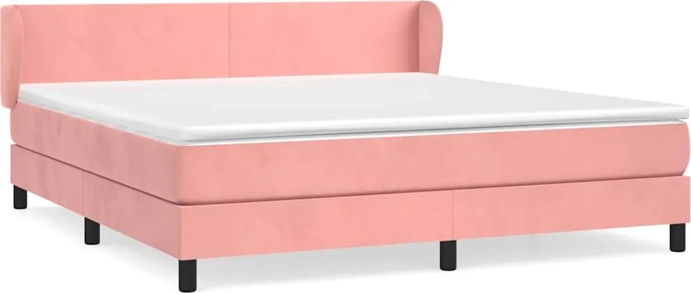 Box spring postel s matrací růžová 180x200 cm samet 3127390