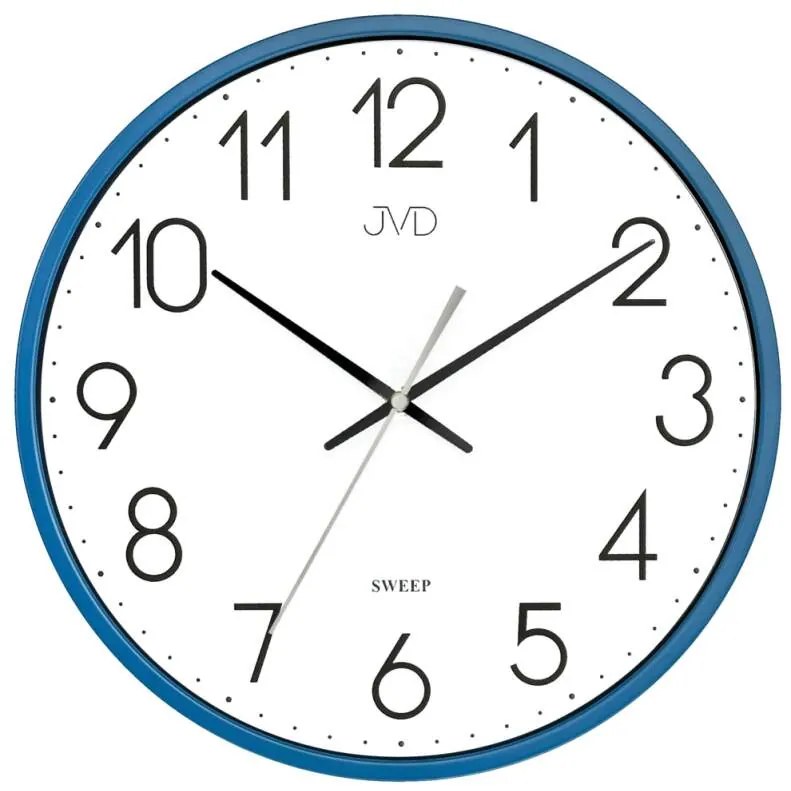 JVD Modré nástěnné tiché netikající hodiny JVD HX8016.4