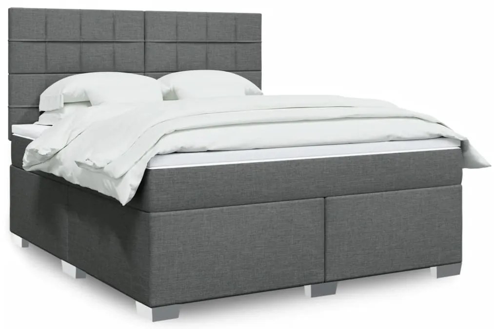 Box spring postel s matrací tmavě šedá 180x200 cm textil 3292868