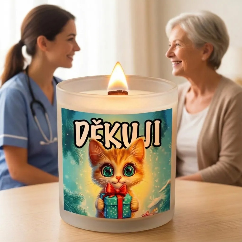 Ahome CZ Krásná svíčka s praskajícím knotem Děkuji