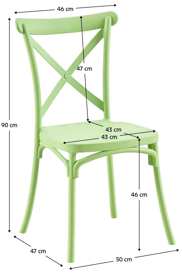 Kondela Stohovatelná židle, zelená, SAVITA
