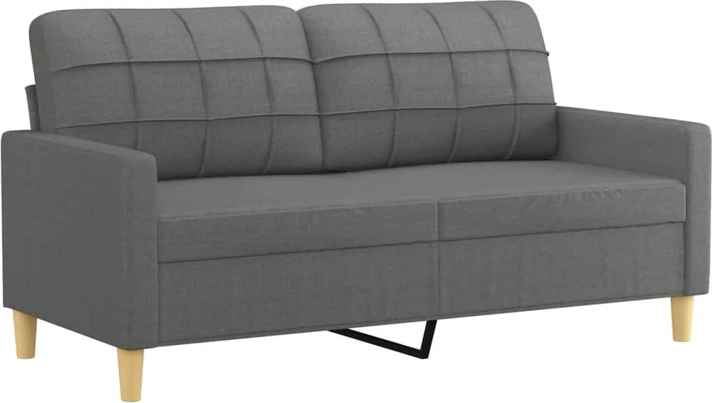2místná pohovka s polštáři tmavě šedá 140 cm textil 3200783