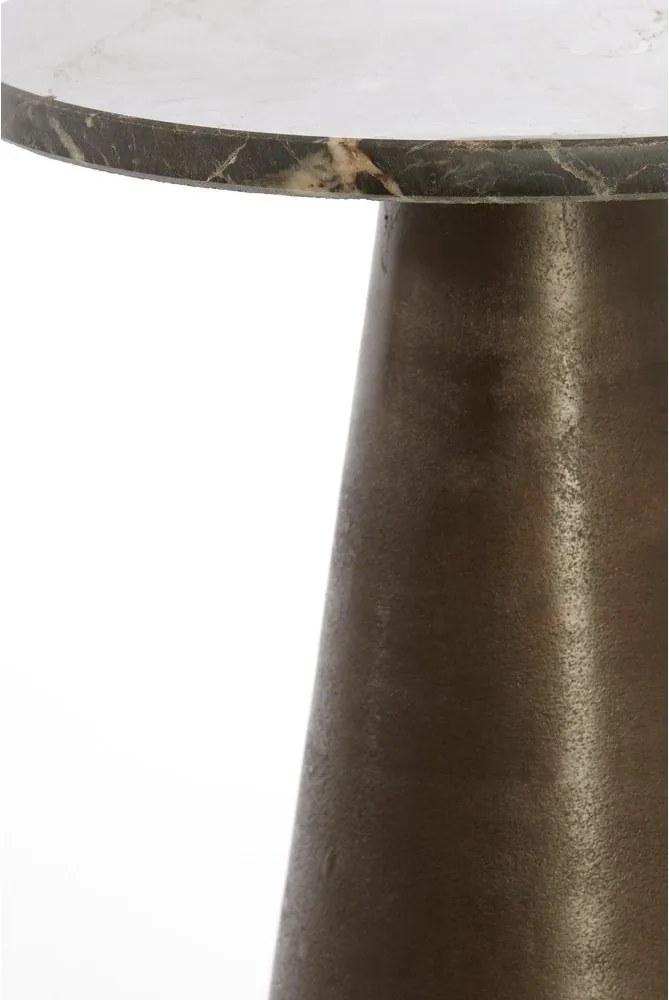 Kulatý odkládací stolek s mramorovou deskou ø 29 cm Ynez – Light & Living