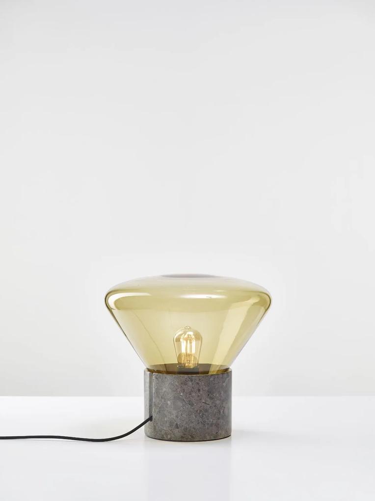 Designová lampa Brokis Muffins Wood PC849 Barva skla: Amber - transparentní sklo, Barva el. vedení: Silikonový kabel - černý, Dřevo: Americký ořech - voskovaný