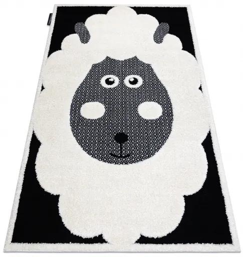Dětský kusový koberec JOY Ovečka krémový černý Rozměr: 140x190 cm