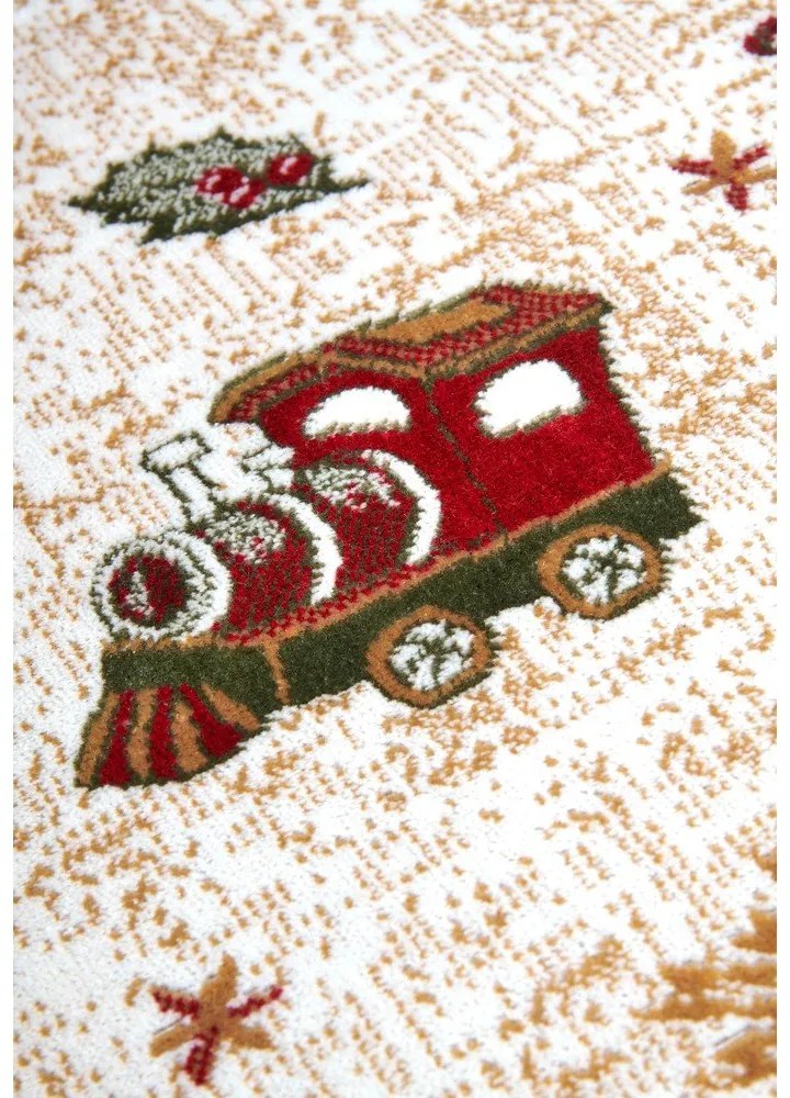 Červený kulatý koberec s vánočním motivem s příměsí bavlny ø 200 cm Toy's Delight Red Christmas – Villeroy&amp;Boch
