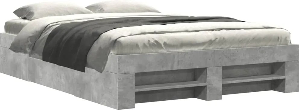 Rám postele betonově šedý 140 x 190 cm kompozitní dřevo 3295502