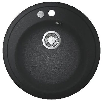 Grohe - Kompozitní dřez K200 s automatickým odtokem, průměr 51 cm, granitová černá 31656AP0