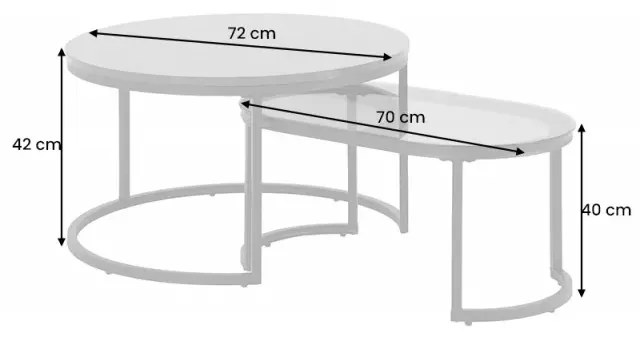 Massive home | 2SET konferenční stolek ELEGANCE 70 CM mramorový vzhled