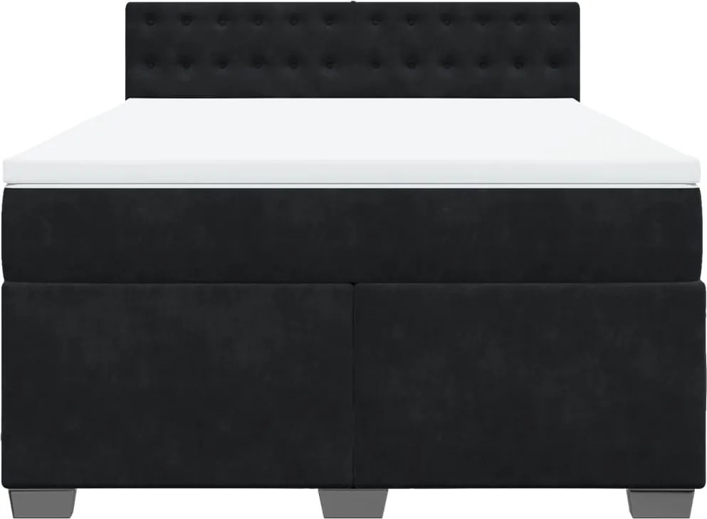 Box spring postel s matrací černá 140x200 cm samet 3288644