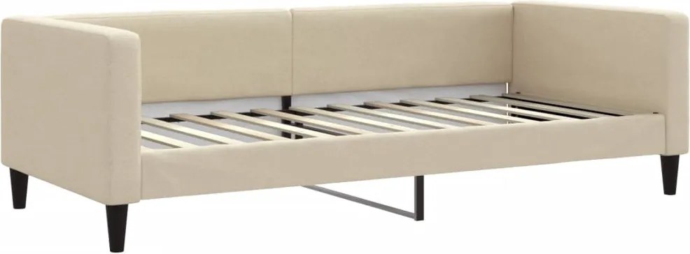 Válenda s matrací krémová 90 x 200 cm textil 3196564