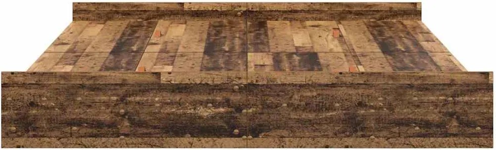 Rám postele s úložným prostorem s čelo Staré dřevo 200 x 200 cm 3335267