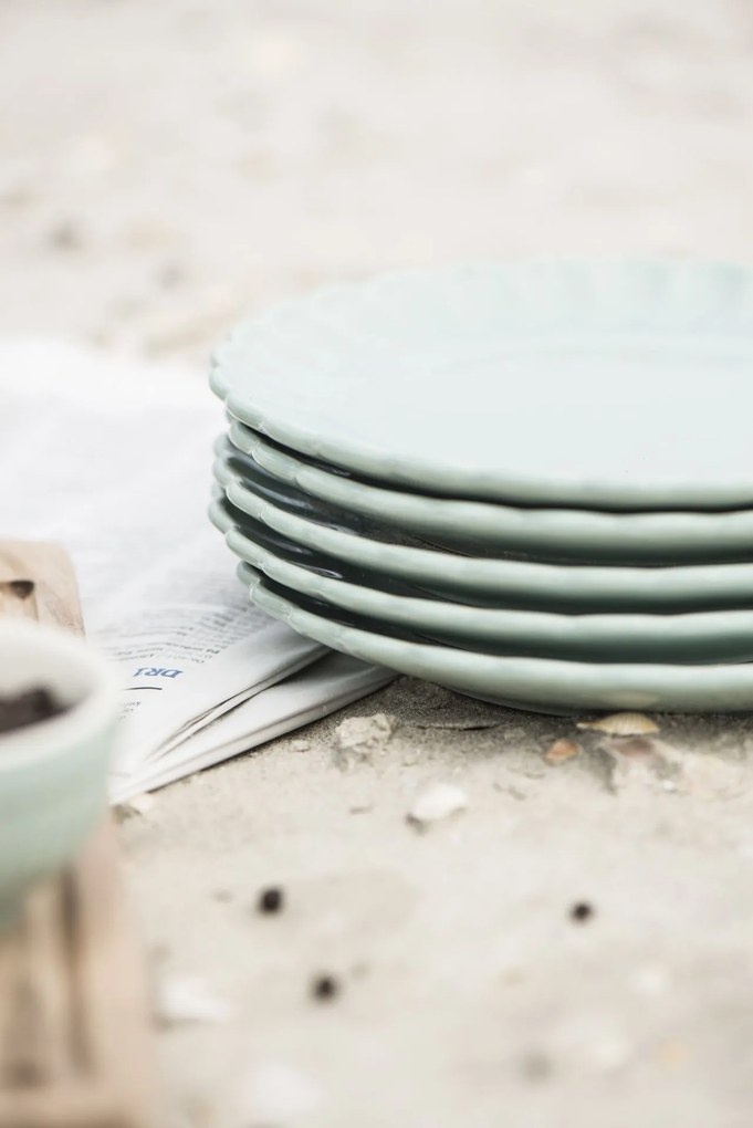 IB LAURSEN Talíř Mynte Green Tea 19,5 cm, modrá barva, keramika