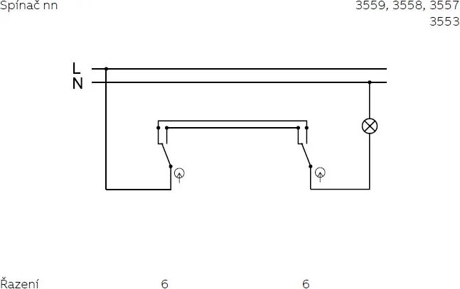 ABB Praktik kombinace vypínače č.6 a zásuvky bílá 3932-20062 B