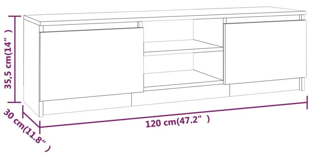 TV skříňka kouřový dub 120 x 30 x 35,5 cm kompozitní dřevo - Default Title