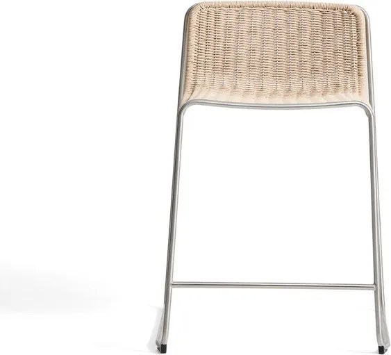 Béžová kovová zahradní barová židle Tavari – Kave Home