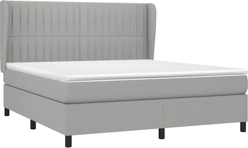 Box spring postel s matrací světle šedá 160 x 200 cm textil 3128133