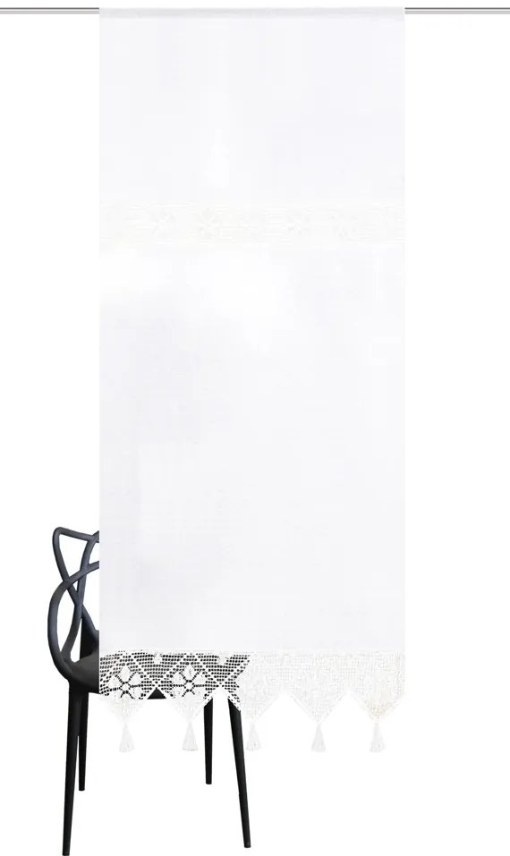 Home Wohnideen Záclonka plátěná na okna i dveře, vyšívaná se střapci, Toni Rozměr textilu: 175 cm (V), 60 cm (Š)