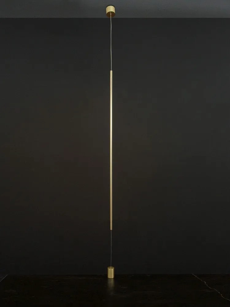 Hliníková LED stojací lampa v mosazné barvě (výška 300 cm) Elettra – Nova Luce