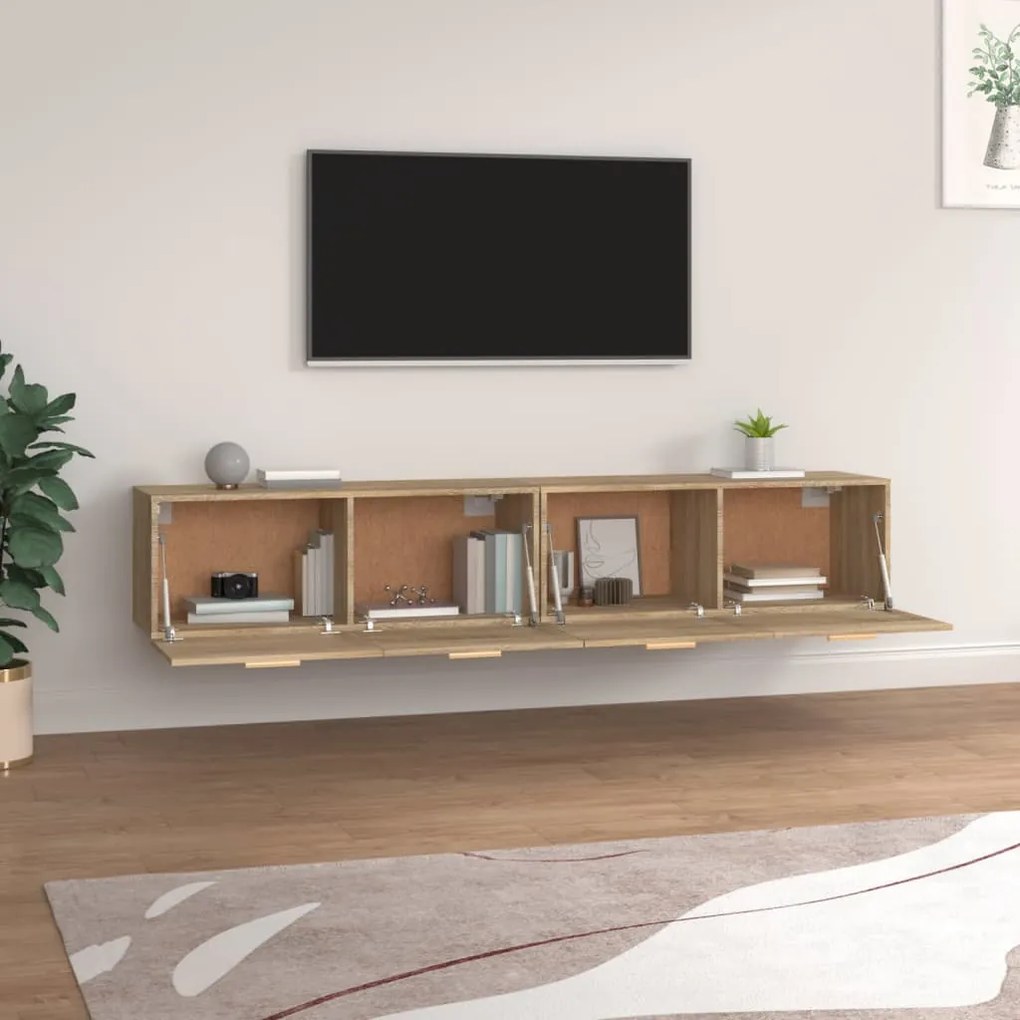 Nástěnné skříňky 2 ks dub sonoma 100x36,5x35cm kompozitní dřevo 3115662