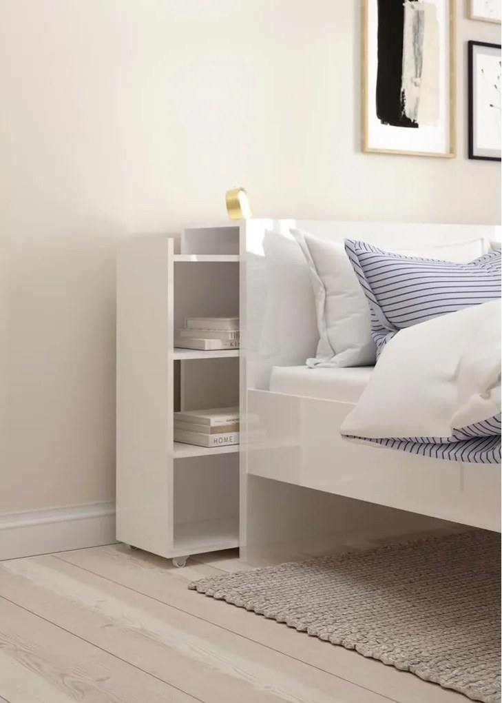 Úložné čelo postele Simplicity II 145 cm, bílý lesk