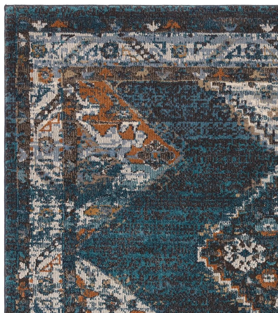 Modrý koberec Cure Blue Retro Rozměry: 195x290 cm