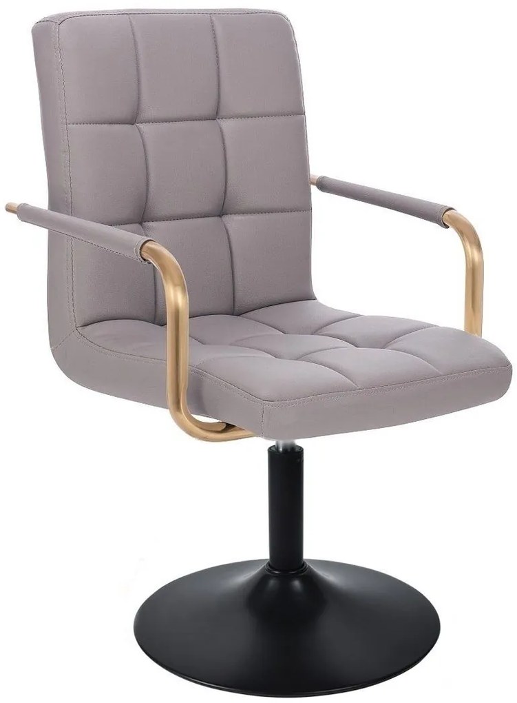 LuxuryForm DESIGN Otočná židle VERONA GOLD na černém talíři - šedá