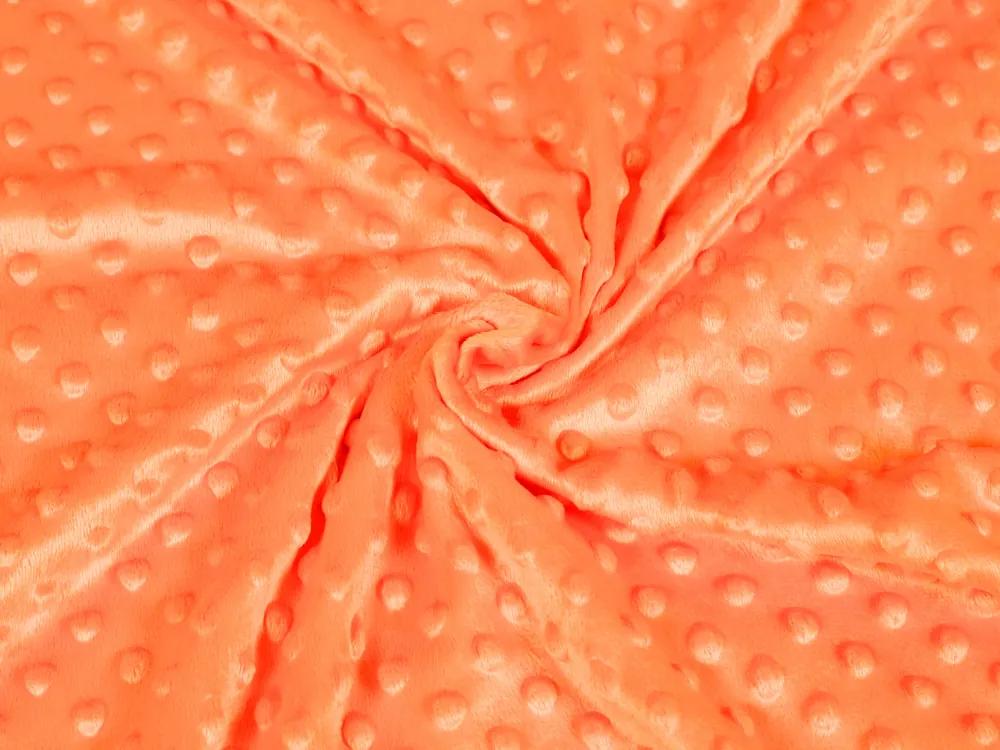 Biante Dětská oboustranná deka Minky puntíky/Polar MKP-022 Oranžová 100x150 cm