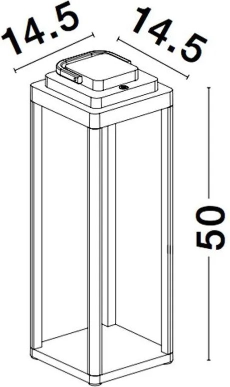 NV 9923500 Venkovní stolní lampa FIGI antracitový hliník LED 2W 3000K 5V DC 108st. IP65 dotykový vypínač / baterie / USB kabel / stmívatelné - NOVA LUCE