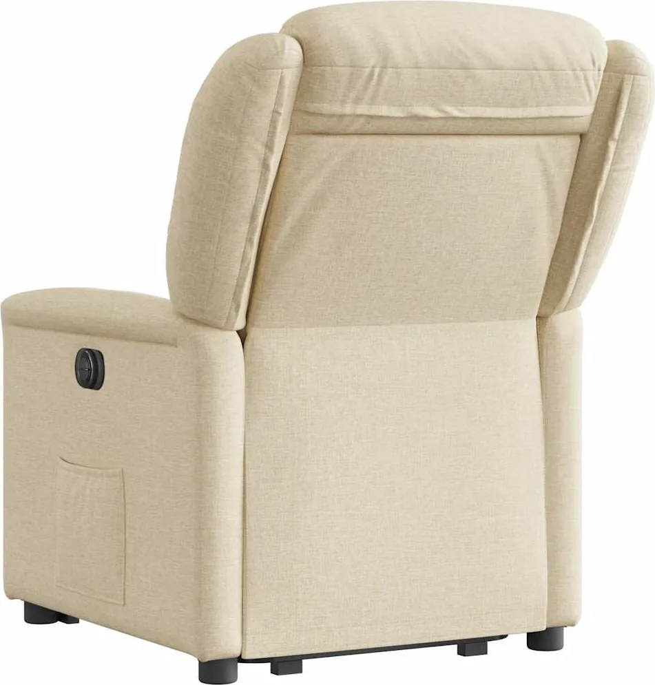 Zvedací polohovací křeslo krémové textil 3303202