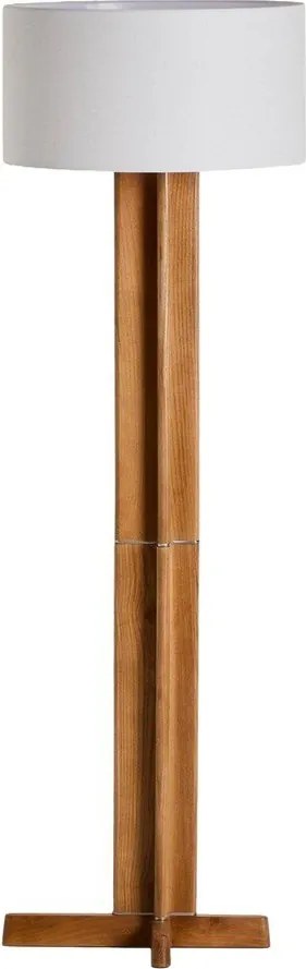 Bílá/hnědá stojací lampa s textilním stínidlem (výška 150,5 cm) Niani – Kave Home