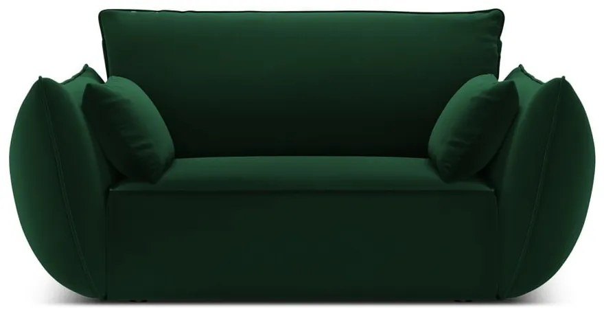 Tmavě zelené sametové křeslo Vanda – Mazzini Sofas