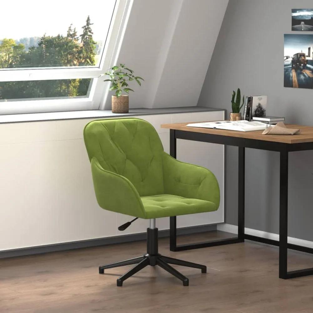Petromila Otočná kancelářská židle světle zelená samet