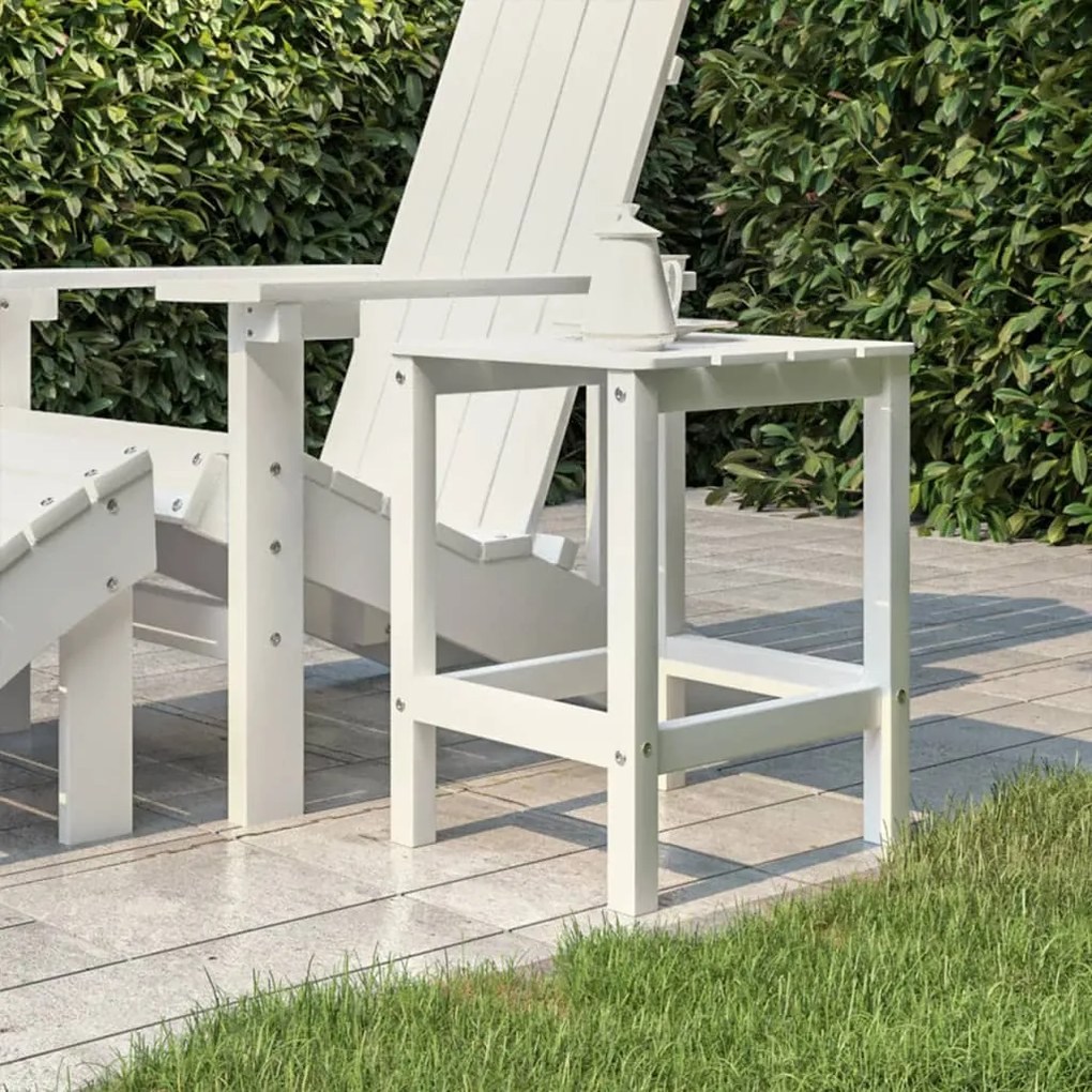 318641 vidaXL Zahradní stolek Adirondack bílý 38 x 38 x 46 cm HDPE