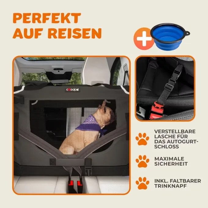 Skládací cestovní box pro psy XXXL, antracitový 109447