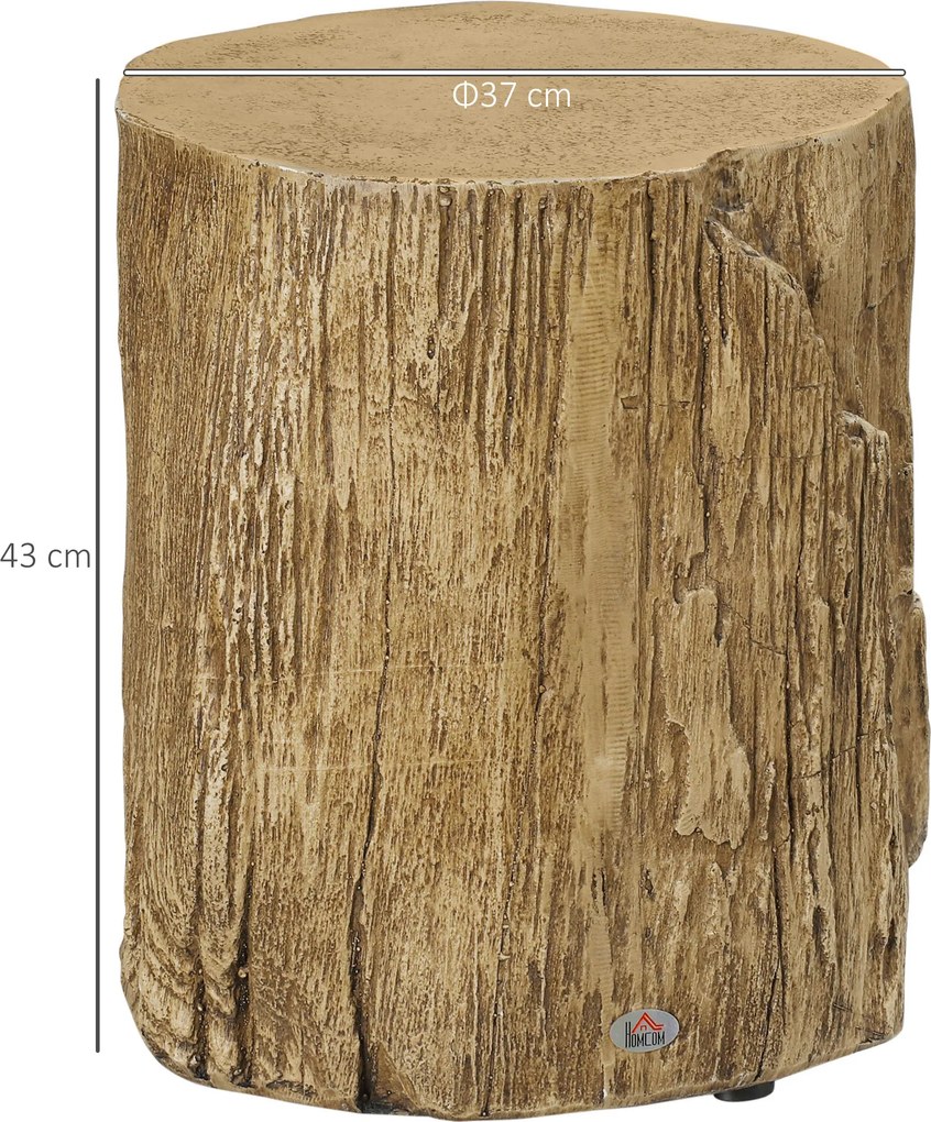 Noční stolek HOMCOM ve vzhledu pařezu se 4 nastavitelnými nohami, voděodolný 37x37x43 cm do obývacího pokoje a ložnice | Aosom.de