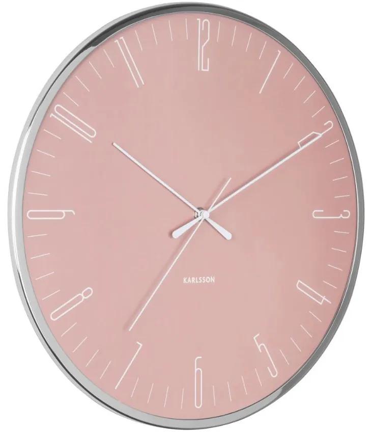 OnaDnes -20% Time for home Růžové kulaté nástěnné hodiny Odonata 40 cm