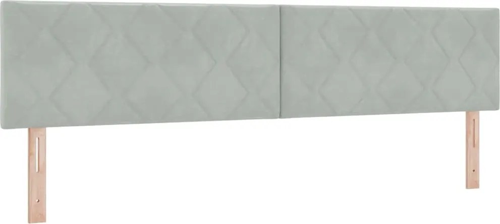 Postel s boxspringem s čelo Světle šedá 200 x 200 cm samet 3339260