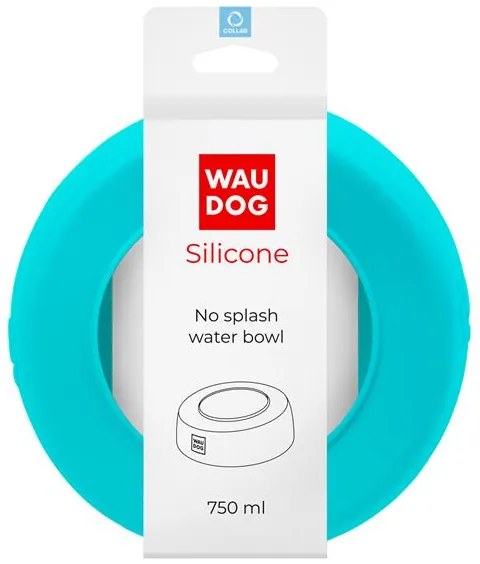 Miska silikon no splash Waudog 750ml modrá